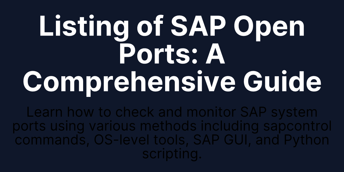 Listing of SAP Open Ports: A Comprehensive Guide | DefenceMore