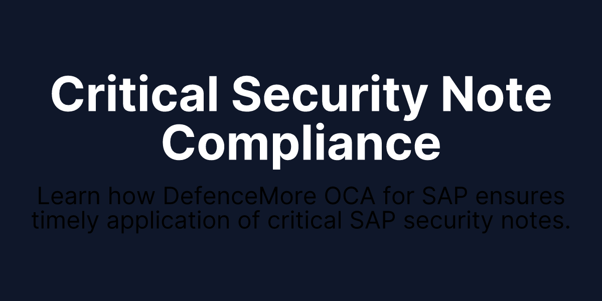 Critical Security Note Compliance | DefenceMore